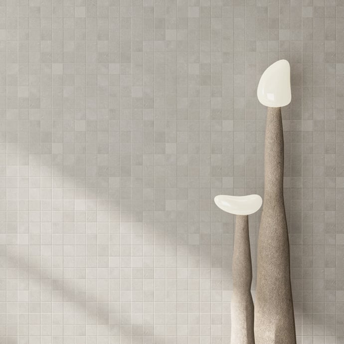 London Concrete Light Grey Mosaic - ICM 9002 5x5 MOSAIC 9 mm