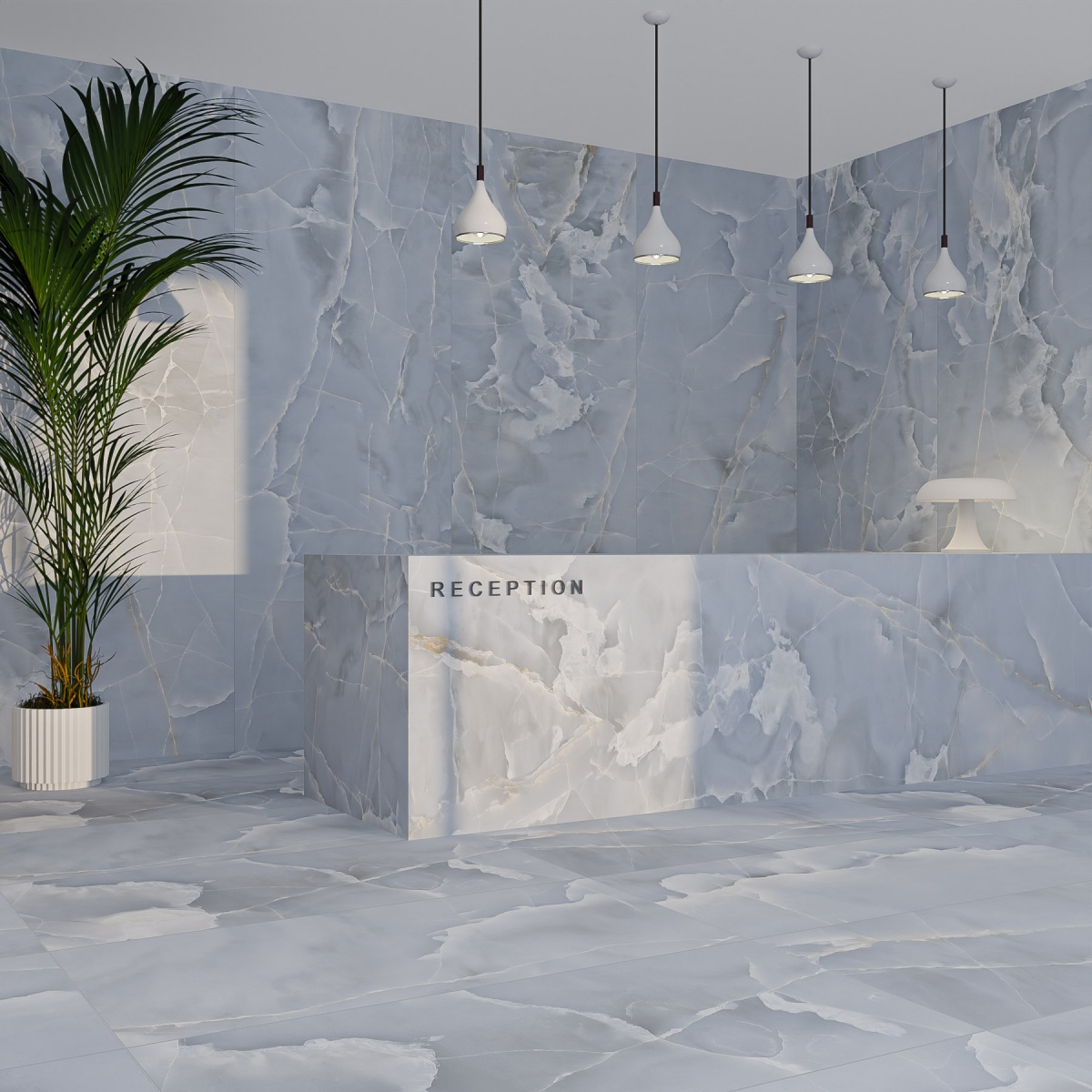 Alabaster Blue Matte 6 mm - SSH 4002 90x270 MATT R9 6 mm