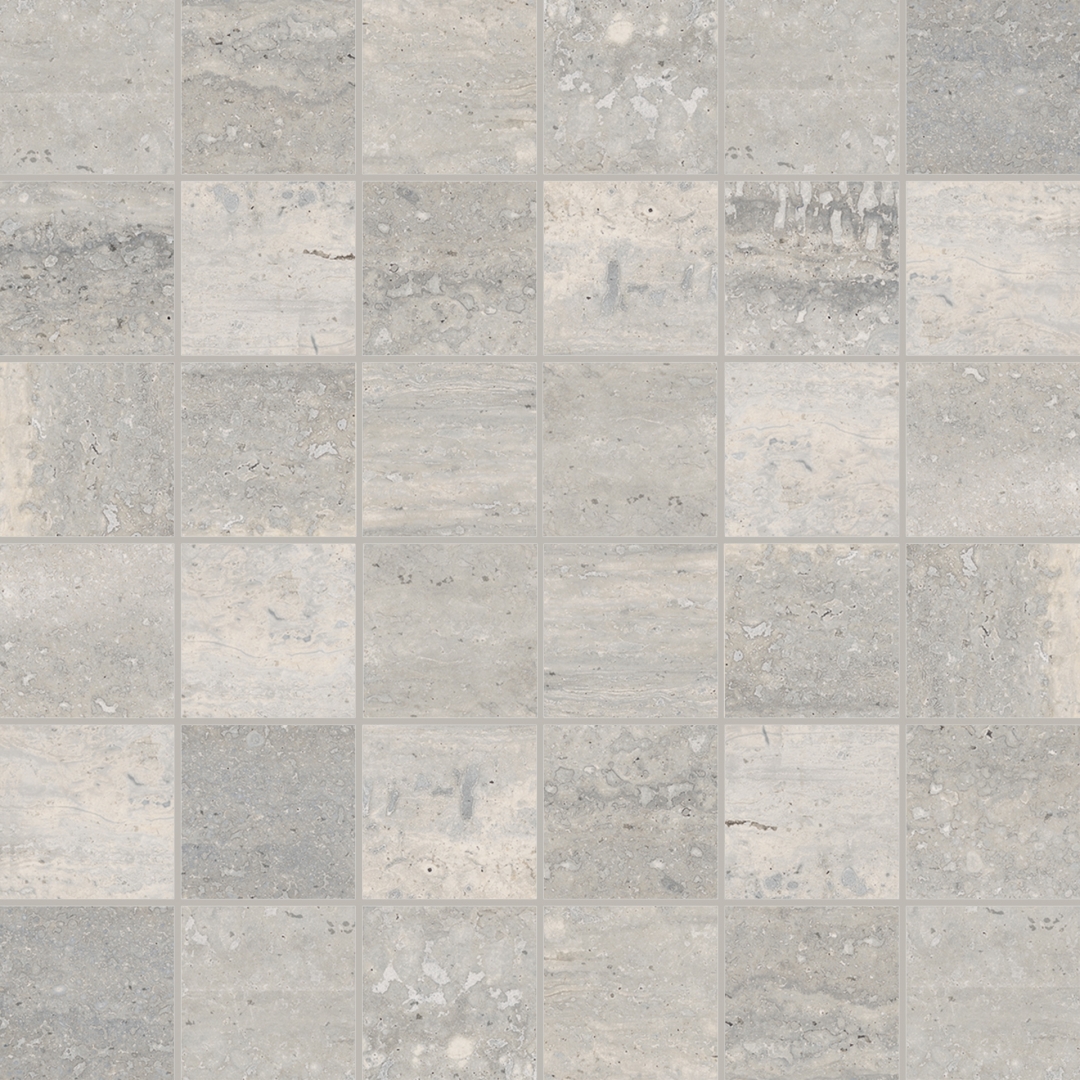 Roma Vein Silver - Travertino Mosaico - MTR 5002 5x5 MOSAIC R10 10 mm