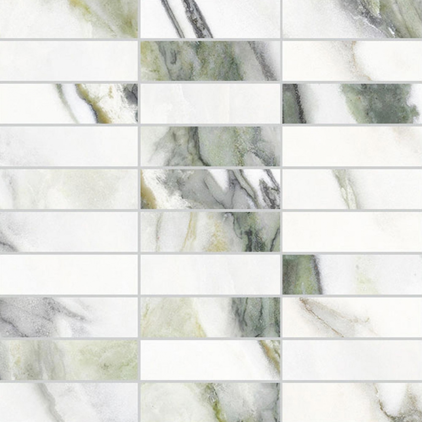 Elegant Calacatta Green - Glossy Marble Mosaic - ICE 9001 10x5 MOSA...